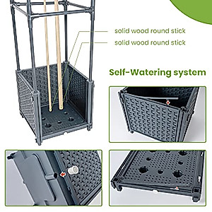 GREEN MOUNT Raised Garden Bed Planter Boxes with Trellis for Climbing Vegetables Plants Tomato Cage