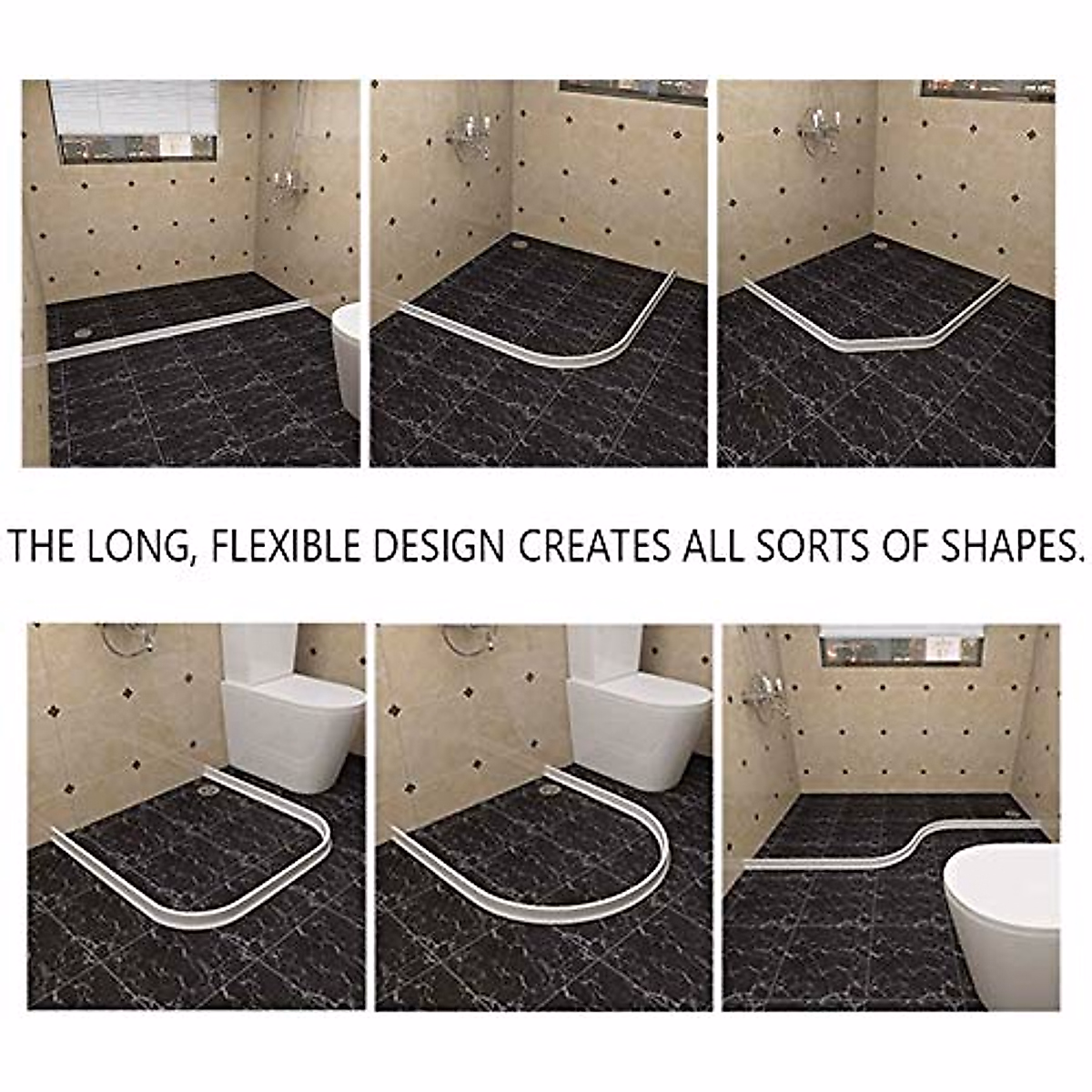 Duzzy 39 Inch Collapsible Shower Threshold Water Dam, Ideal for Wheelchair Accessible, Suitable for Accessibility ADA Handicap Showers