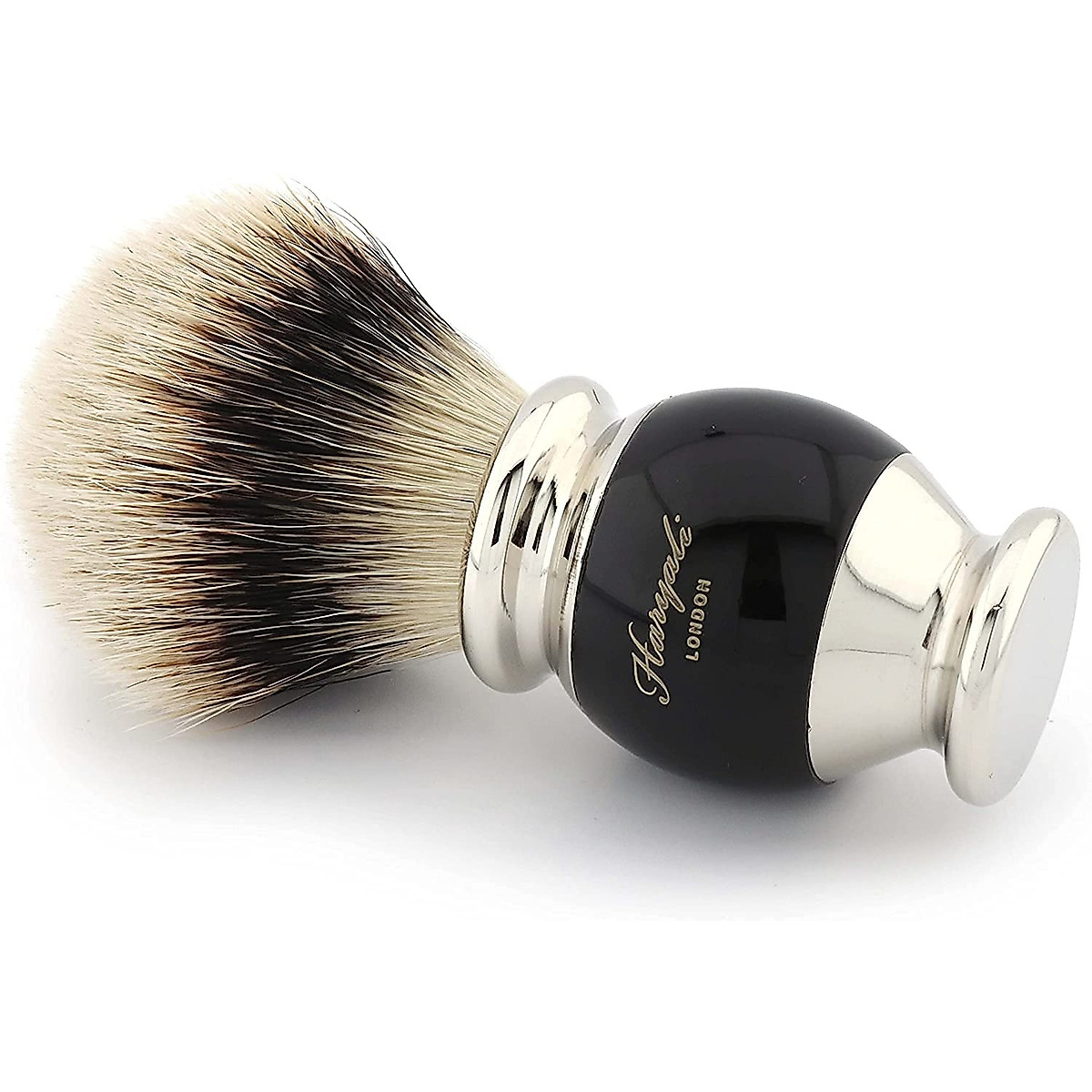Haryali London Pure Silver Tip Badger Hair Shaving Brush with Brush Stand/Holder