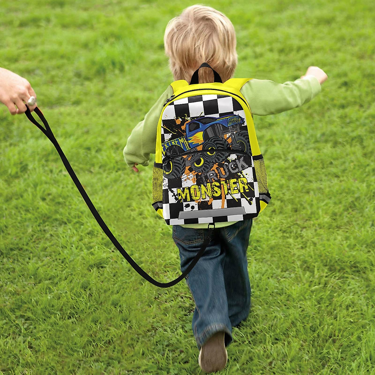 Kids Backpack,Monster Truck Lightweight Preschool Backpack for Toddlers Boys Girls with Chest clip One Size