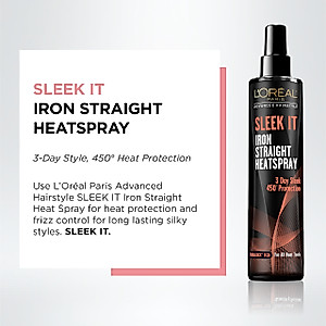 L'Oréal Paris Advanced Hairstyle Sleek It Iron Straight Heat Spray, 5.7 Ounce