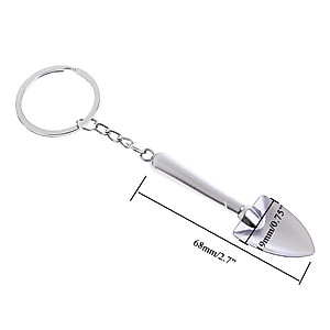 Xiaoyztan 5 Pcs Mini Alloy Shovel Shape Pendant Tool Keyring Decorative Keychain for Bag Car Home Office