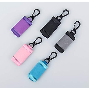 Chapstick Holder Keychain – Lip Balm Sleeve – Premium Neoprene with Key Chain Clip – Perfect for Chap Stick or Lip Gloss (Black, 2 Pack)