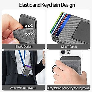 Magnetic Card Wallet Holder for MagSafe, Magsafe Wallet for Apple iPhone 14 Pro Max/14 Pro/14/14 Plus/13/12, MagSafe Leather Wallet, Magnetic Card Holder for iPhone 14/13/12 Series, Fit 7 Cards, Gray