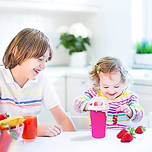 Nenkarn Slushy Maker Cup, Upgrade 17oz/500ml Slushie Cup, Quick Frozen Magic Cup, Double Layers Slushie Maker Cup, Cool Stuff Birthday Gifts for Kids (Rose)