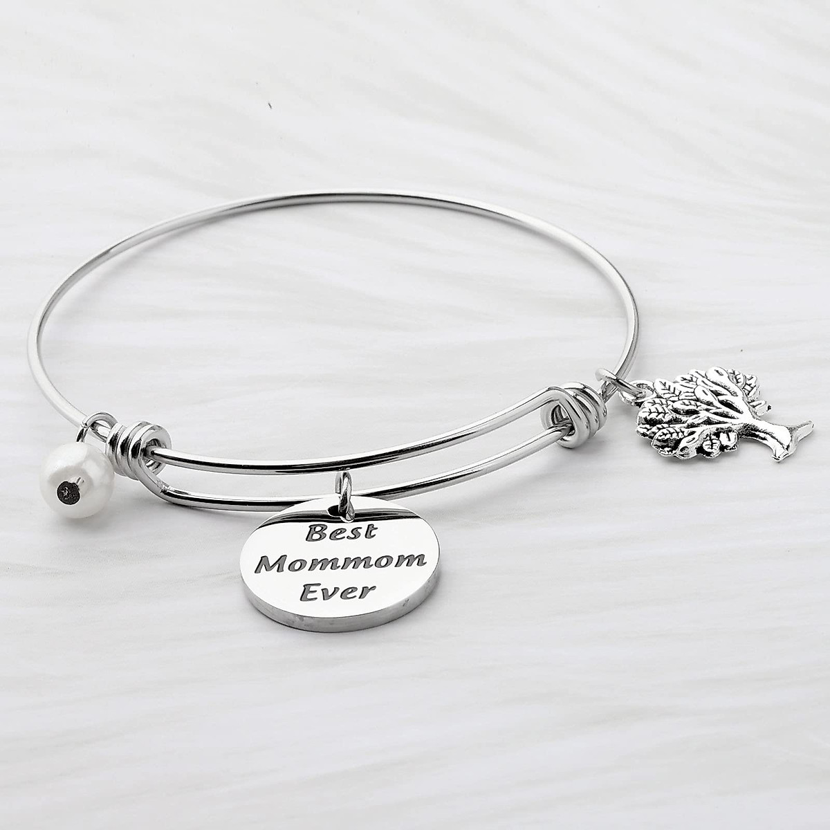 CENWA MomMom Birthday Gift MomMom Bracelet MomMom Jewelry Best Mommom Ever Bracelet (Best Mommom Ever br)