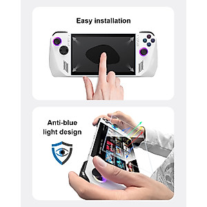 GEWOKLIY 2 Pack Screen Protector For ASUS ROG Ally handheld 7-Inch 2023, Transparent Ultra HD, Anti Glare Tempered Glass, Anti-Scratch, Anti-Fingerprint