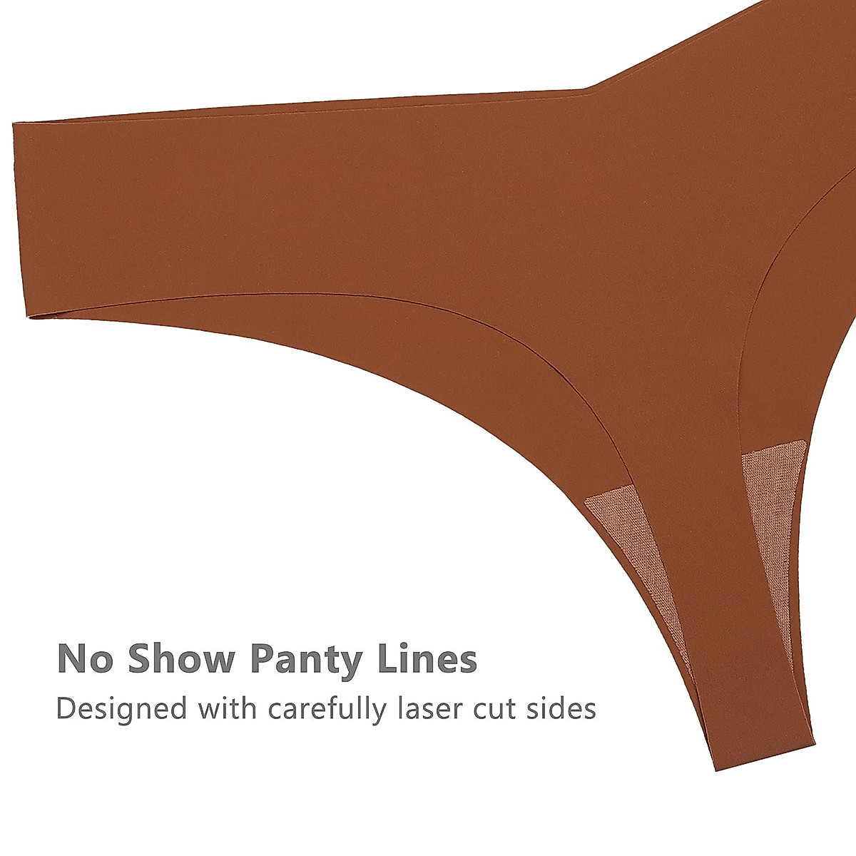 SHARICCA Women Seamless Thong No Show Strench Underwear Comfortable Invisible Soft Panties 7 Pack (7P01,S)