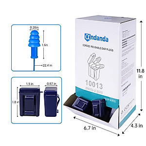 100 Pairs Ear Plugs, Corded Earplugs, Reusable, Individual Package, Soft & Comfortable, Ear Plugs for Noise Cancelling 27dB NRR, Snoring, Shooting, Working, Loud Noise