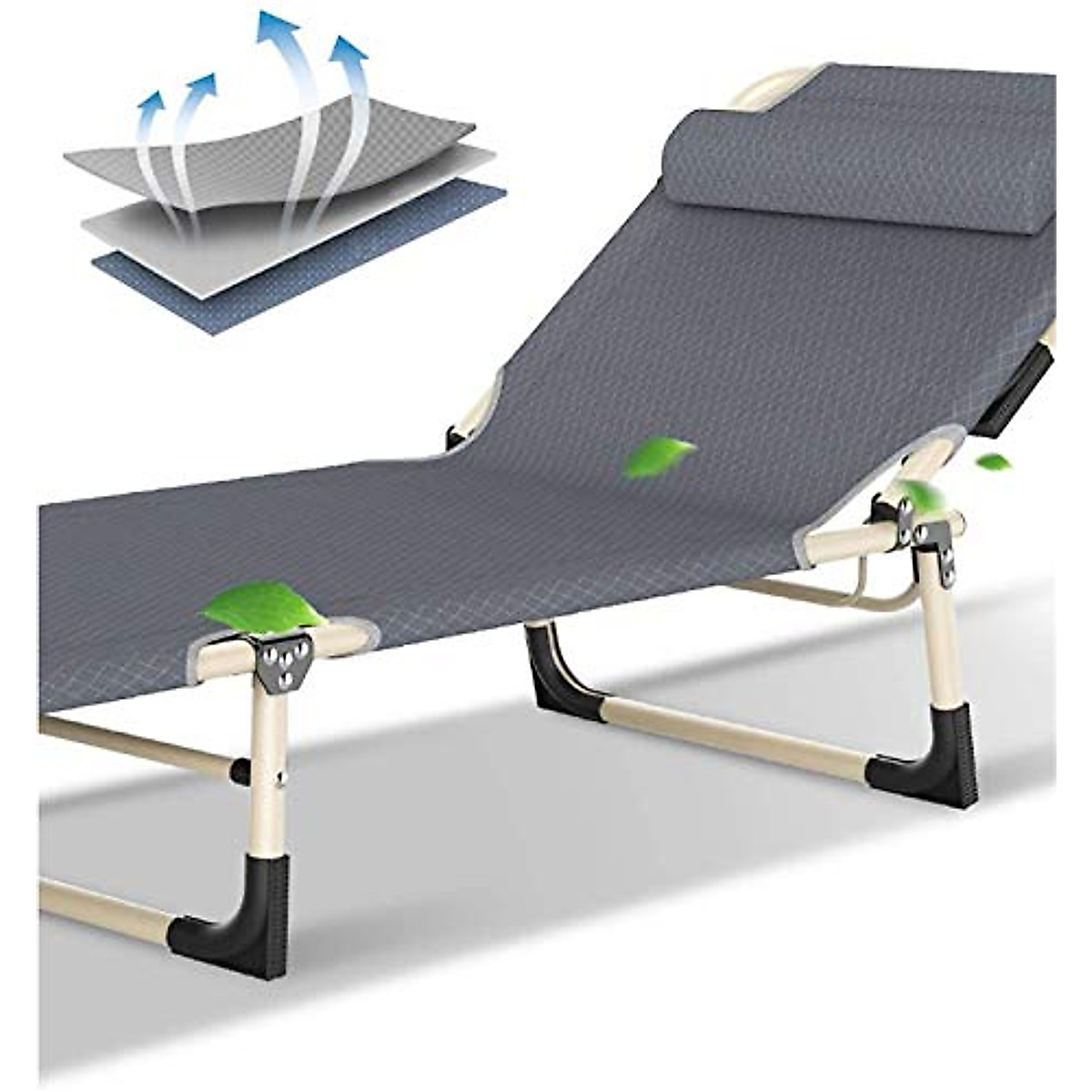 XZGDEN Lightweight High Sun Lounger, MultifunctionalSingle Office Nap Lazy Backrest Chair, MetalPortable Detachable Adjustment Sun Lounger-2 (Color : 5, Size : The)