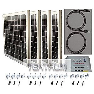 Tektrum Universal 200 watt 200w 48v Solar Panel Battery Charger Kit for Golf Cart - Charge While Driving, Save Electricity Bill, Extend Battery Life, Emergency