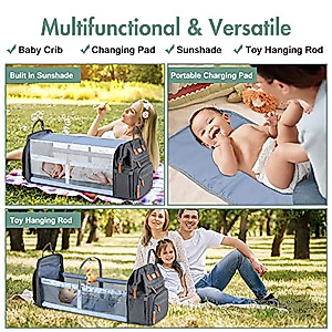 HOBEST Diaper Bag Backpack, Multifunction Large Travel Diaper Bag with Changing Pad and USB Charging Port for Moms Dads, Waterproof Unisex Baby Bag for Boys Girls, Baby Registry Search Shower Gifts