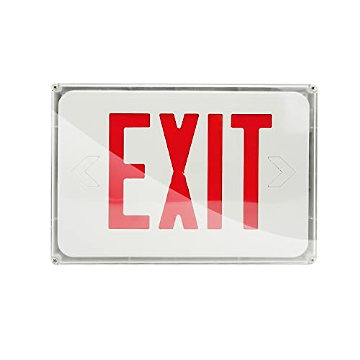 eTopLighting LED Exit Sign Emergency Light, Wall or Ceiling Mount LED Exit Lighting, Battery Backup, Red Lettering, AGG745