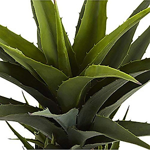 Nearly Natural 30in. Agave Artificial Plant with Black Planter, Green