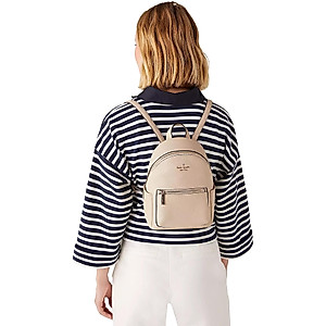 Kate Spade Leila Pebbled Leather Mini Dome Backpack Bag (Light Sand)