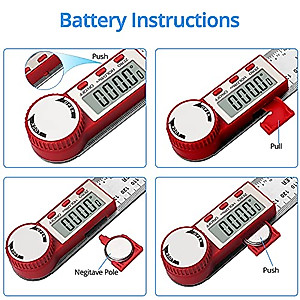 CAMWAY Digital Angle Ruler Protractor 8 Inch,Stainless Steel Digital Angle Finder, Reverse Display, Data Hold LCD Display Zero Locking Function Inside Outside Measuring Ruler