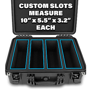 CASEMATIX Graded Card Case Compatible with 120+ BGS PSA FGS Graded Sports Trading Cards, Waterproof Graded Slab Trading Card Box with Precut Card Carrying Case Impact Absorbing Foam Slots