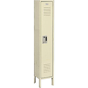 Single Tier Locker, 12x12x60, 1 Door Ready To Assemble, Tan