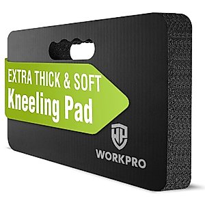 WORKPRO Extra Thick Kneeling Pad, Soft Foam Cushioning for Knee, Large Foam Kneeler Mat for Gardening, Bathing Baby, Workout Supplies, 17.5 x 11 x 1.5 in, Black