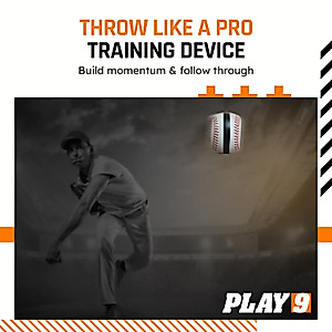 SHOP PLAY 9 Play9 Baseball Training Ball - Leather Baseball Pitching & Throwing Trainers - Spin Ball for Pitchers & Catchers, Youth & Adult (2 Seams)