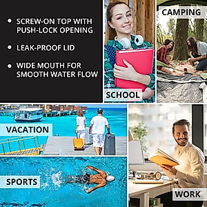 Costablue Insulated Water Bottle - On-The-Go Refillable Stainless Steel Water Bottles For Adults, Reusable Thermos Travel Tumbler With Leak-proof Lid For Hot & Cold Beverages (17 Oz. Matte Black)