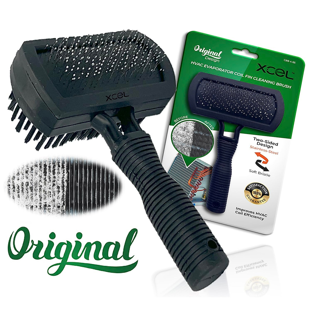 Next Generation Air Conditioner Evaporator Coil Fin Cleaning Brush V2 (Double-Sided) - By XCEL