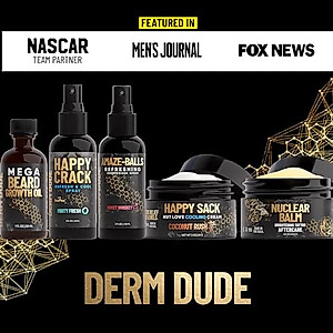 Derm Dude Power Pair Set | Happy Sack Ball Deodorant Anti Chafing Cream & Happy Crack Butt Spray | With All-Natural DeoPlex for Odor Control - Coconut Rush & Minty Fresh