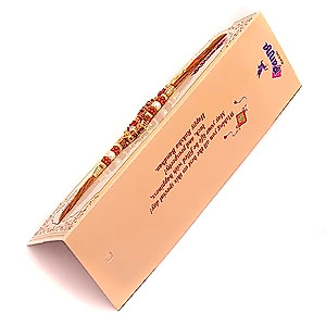 Rakhi for Brother Set of 2 with Greeting Card, Beautiful Designer Raksha Bandhan Rakhi Gift Set for Brother Bhaiya Bhai Bro, Traditional Indian Style Rakshbandhan Rakhi Gifts for Brother