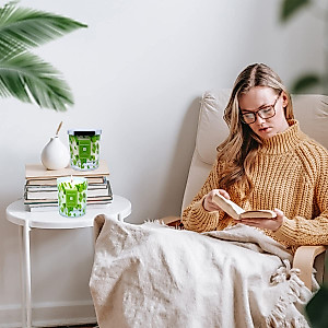 Haoson Vanilla & Jasmine Scented Candle Gift Set in Glass Jar Natural Soy Wax Aromatherapy Stress Relief Candle for Women Home Mother's Day Christmas