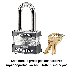 Master Lock 3KALF Outdoor Padlock with Key, 1 Pack,Silver