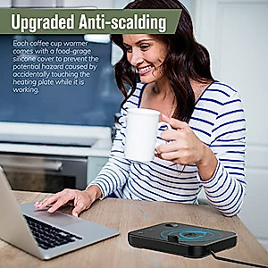 Mug Warmer, Coffee Warmer for Desk 3 Temp Settings Coffee Mug Warmer Auto ON/Off Coffee Cup Warmer with 6 Modes Timer Mug Warmer for Desk Smart Coffee Warmer with Cover Candle Warmer for Home Office