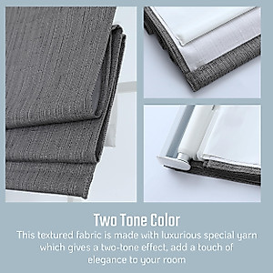 Everyday Celebration 100% Blackout Cordless Roman Shades - Thermal Insulated Window Blinds for Indoor Use, Pepper, 34” W x 64” H