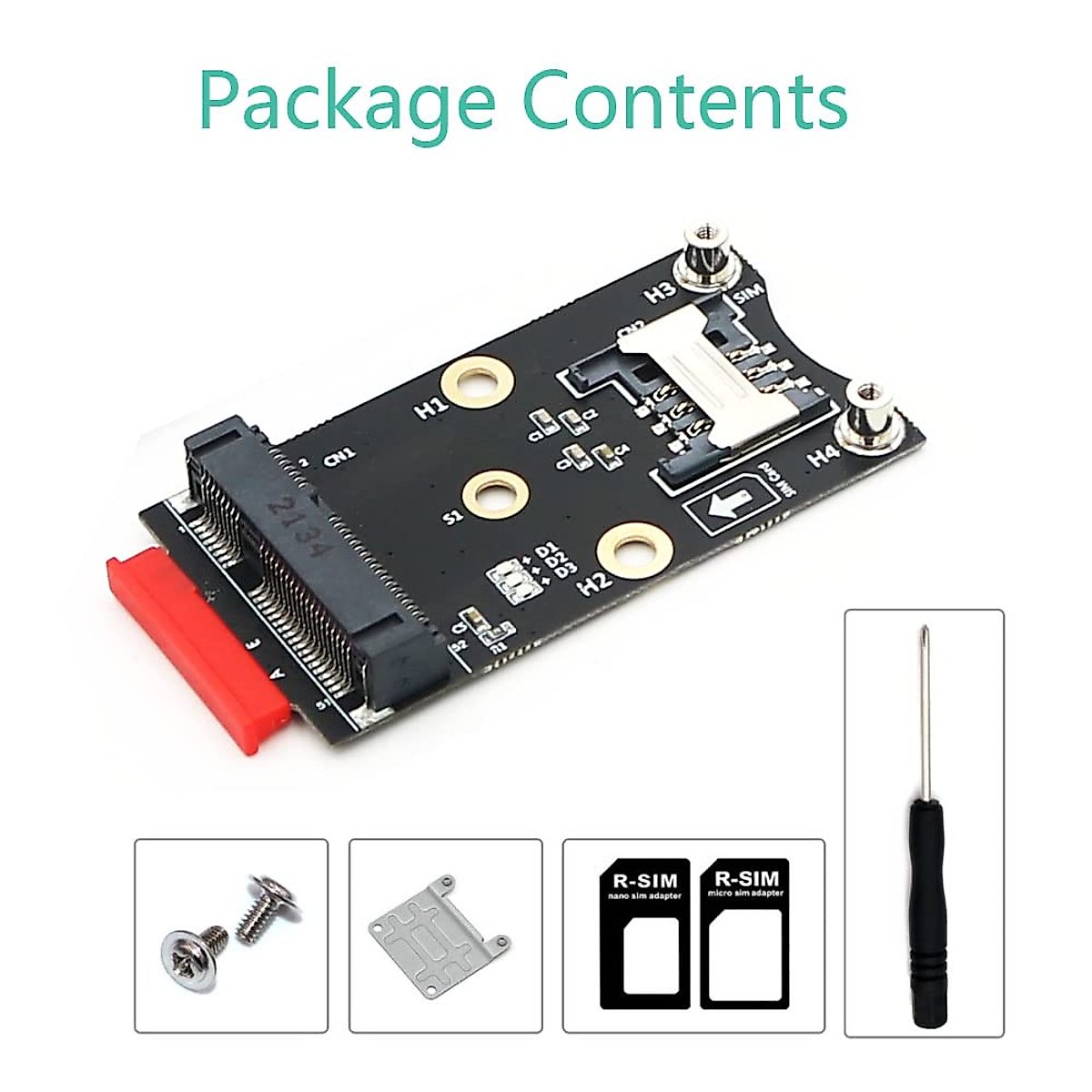 Mini PCI-E to M.2(NGFF) Key A/E Adapter with SIM Card Slot