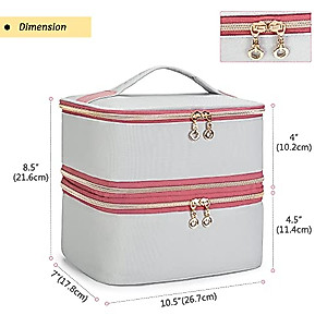 Damero Wearable Breast Pump Bag with Cooler Compatible with Elvie and Willow Breast Pump, Double Layer Carrying Case with Detachable Design and Waterproof Mat for Wearable Breast Pumps and Extra Parts