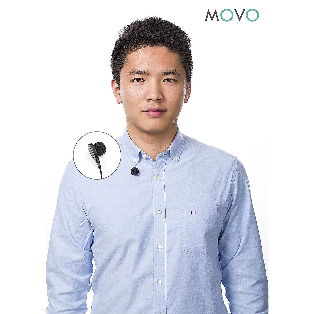 Movo LV-M5 Pin-On Lavalier Microphone for Crisp Audio Capture - Compatible with Cameras, Camcorders, and Recorders with 3.5mm TRS Connector - Pin Mic for Video Recording