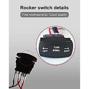 Turn Signal Rocker Switch UTV Turn Signal Kit with Turn Signal Rocker Switch Compatible with Golf Cart Can Am Cfmoto Pioneer Polaris Ranger RZR Street Legal Kit, Side by Side Turn Signal Light Kit