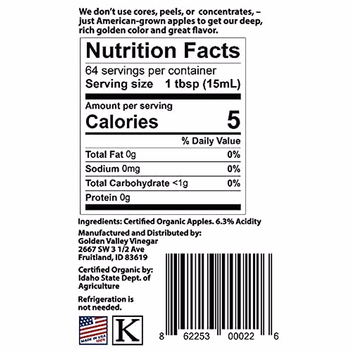 Fairchild's Organic Raw & Unfiltered Apple Cider Vinegar, 32 FZ - Two Pack