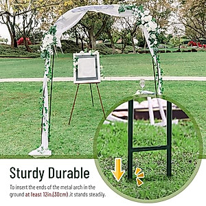 Zhisheng Garden Arbors,7.9Ft Metal Garden Arbors Green Wedding Arch for Climbing Plant Outdoor Wedding Christmas Party Decoration,240CM
