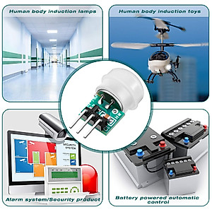 Weewooday 10 Pieces Am312 Pir Sensor Mini Pir Motion Sensor Infrared Human Body Pyroelectric Infrared Motion Module 2.7v to 12v