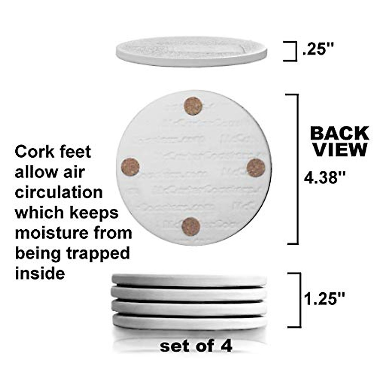 Mixed Shells Absorbent Drink Coaster set - Handmade by McCarter Coasters - 4.38 inch (4pc)