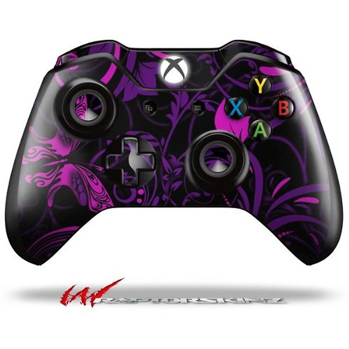 WraptorSkinz Decal Style Vinyl Skin Wrap compatible with XBOX One Original Wireless Controller Twisted Garden Purple and Hot Pink - (CONTROLLER NOT INCLUDED)
