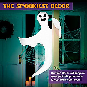 JOYIN 53” Halloween Bendable Tree Wrap Ghost Decoration for Halloween Outdoor, Lawn Decor, Tree, Pilar Decorations, Ghost Party Supplies