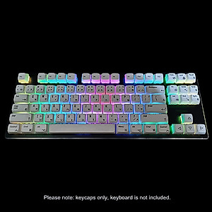 155 Keycaps White Keycaps, XDA Profile PBT Keycaps, Theme Minimalist Style Japanese Keycaps Suitable for Fullsize, Tenkeyless, Winkeyless, 75%, 65%, 60% Keyboard(Custom Key caps)