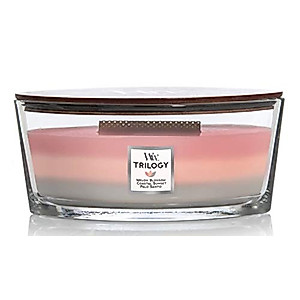 Woodwick Ellipse Scented Candle, Shoreline Trilogy, 16oz | Up to 50 Hours Burn Time & Ellipse Scented Candle, Coastal Sunset, 16oz | Up to 50 Hours Burn Time
