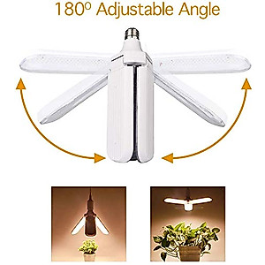 xingruyu [2 Pack 150w LED Grow Light Bulb with 414 LED's Foldable Sunlike Full Spectrum LED Grow Bulb, Plant Light Bulb for Hydroponic Indoor Garden Greenhouse Succulent Veg Flower