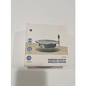 Desk Wireless Charger,JE Make IT Simple Desktop Grommet Power Wireless Charging Pad, for iPhone, Samsung, Airpods and All Phones with Wireless Charging (Black)…