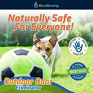 Eco Strong Outdoor Odor Eliminator | Outside Dog Urine Enzyme Cleaner – Powerful Pet, Cat, Animal Scent Deodorizer | Professional Strength for Yard, Turf, Kennels, Patios, Decks (Gallon with Sprayer)