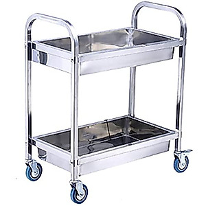 Medical Cart Lab Serving Cart, Utility Cart, Rolling Cart Two-Story Cart Delivery Dining Car Collecting Dining Car Collecting Bowl Car Double-Decker Restaurant Serving Cart (Size : Medium)