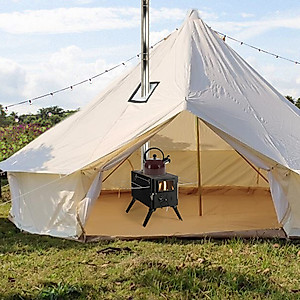 LAZZO Camping Tent Stove, Portable Wood Burning Stove with Pipes for tent, Heating Burner Stove for Camping, Outdoor Camping Tent Wood Stove for Cooking, Ice-fishing,Travel, Hiking,Backpacking trip