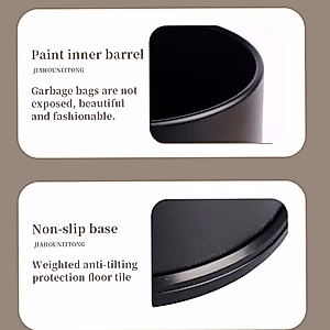 YOJIA 9L/2.4 Gallons Modern Round Waste Basket,Champagne Gold Open Top Metal Trash Can with Removable Lid,Gold Garbage Can for Bathroom,Bedroom,Vanity, Hotel,Office(Champagne Gold, 9L)